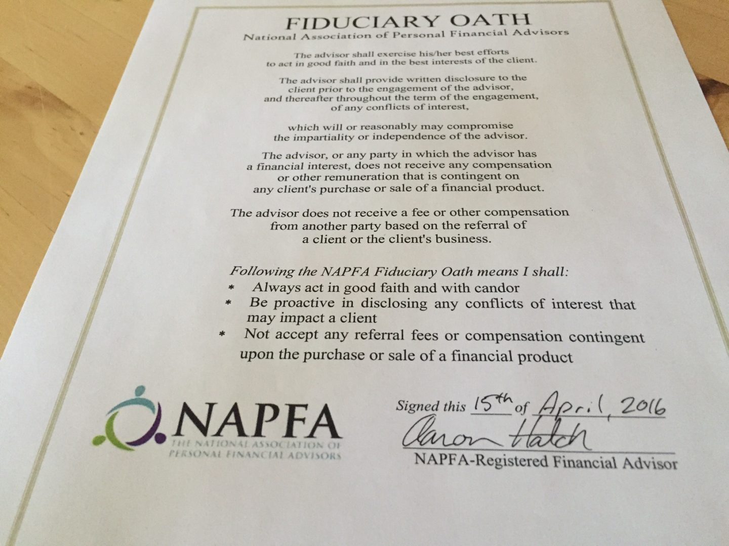 I Am A Member of NAPFA! - Woven Capital